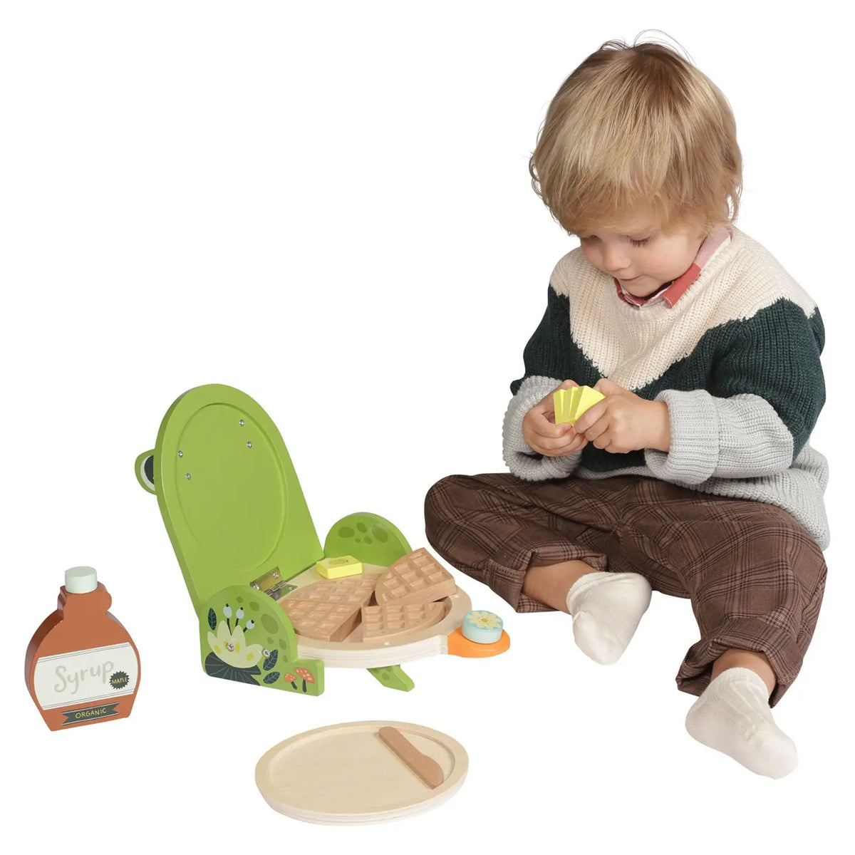 Ribbit Waffle Maker wood toy pretend play set – Manhattan Toy