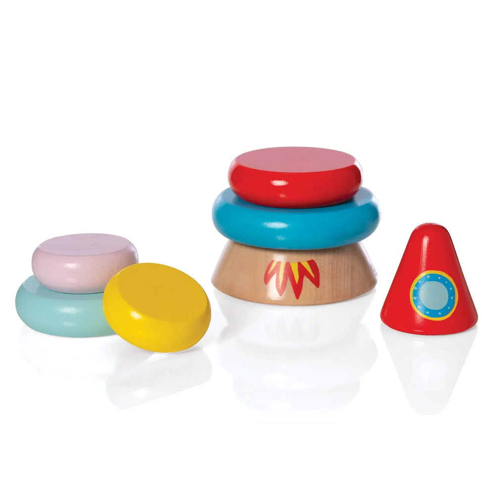 Magnetic Wood Stacker Rocket Toys – Manhattan Toy